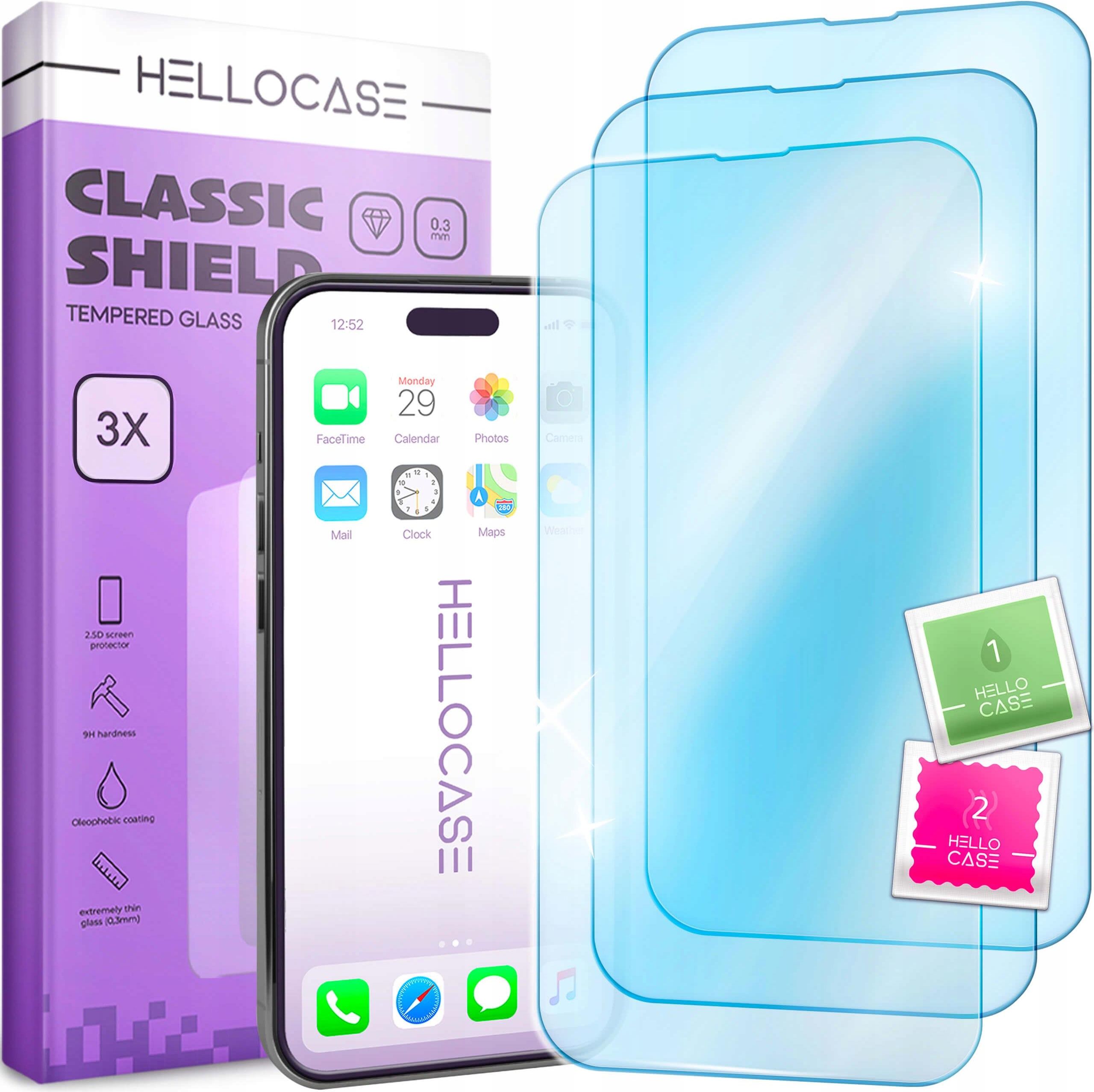Hello Case 3 Sztuki Szkło Hartowane Do Oppo Reno 12F 5G Global 12Fs 9H ...