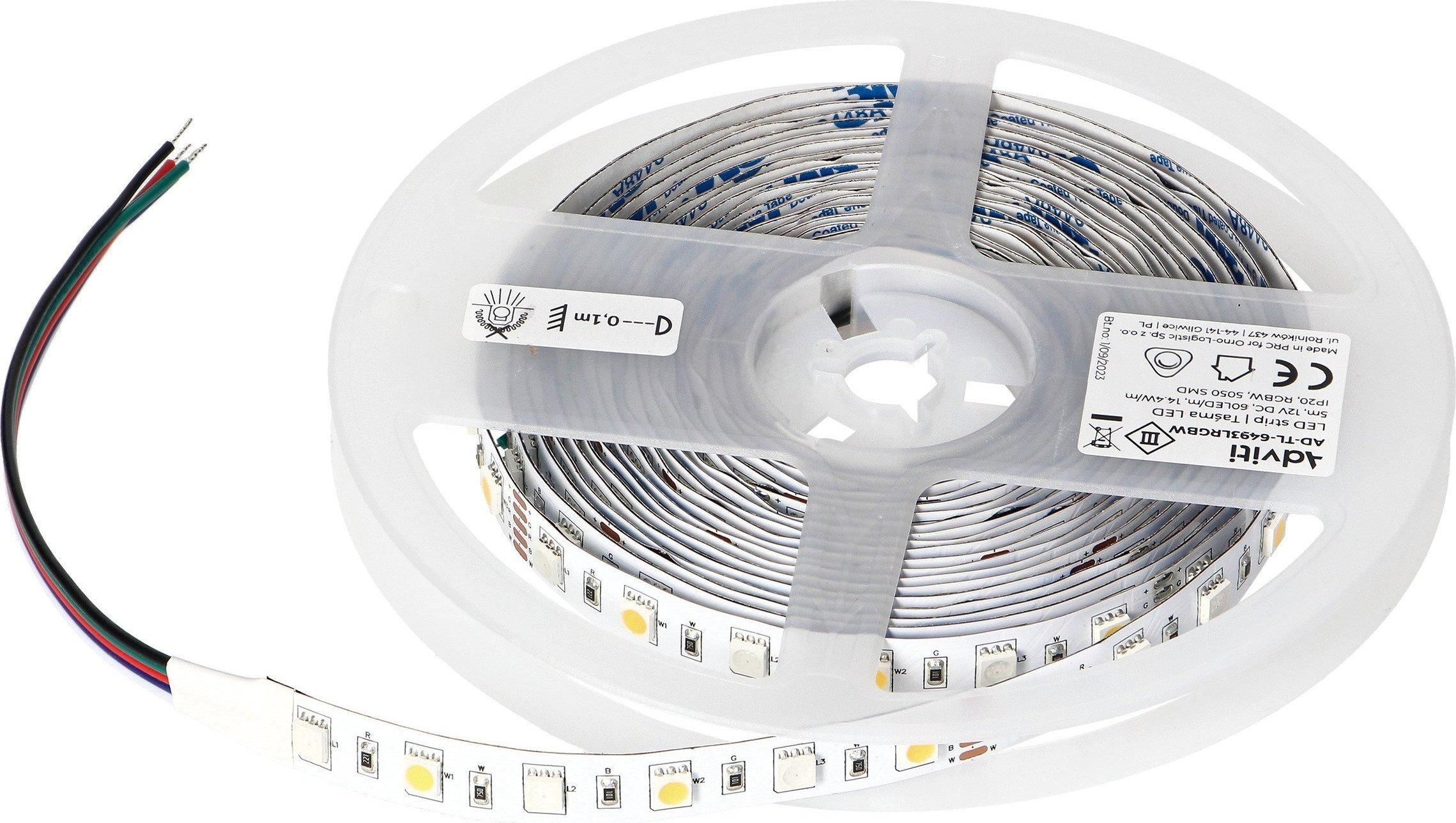 Orno Taśma Led 12V, Samsung Chipset 5050, 60Lm, 14,4Wm, Ip20, Rgbw, 5M ...