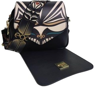 Torebka listonoszka EGO skóra naturalna czarna multikolor wymienna klapa - Ceny i opinie - Ceneo.pl