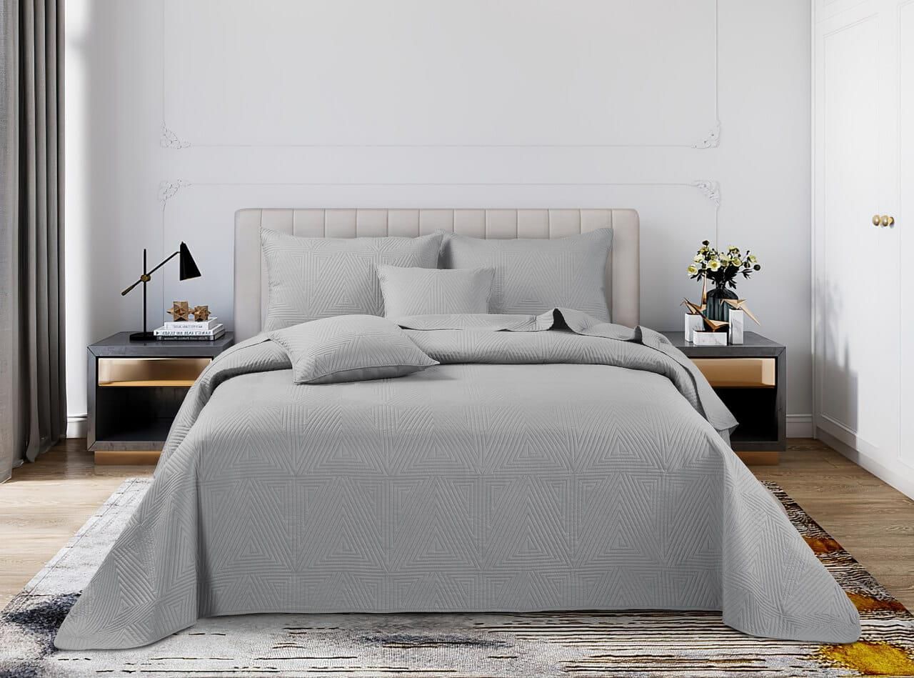 Spod Igły I Nitki Szara Narzuta Pikowana Na Łóżko 140x200 Trio - Opinie i atrakcyjne ceny na ...