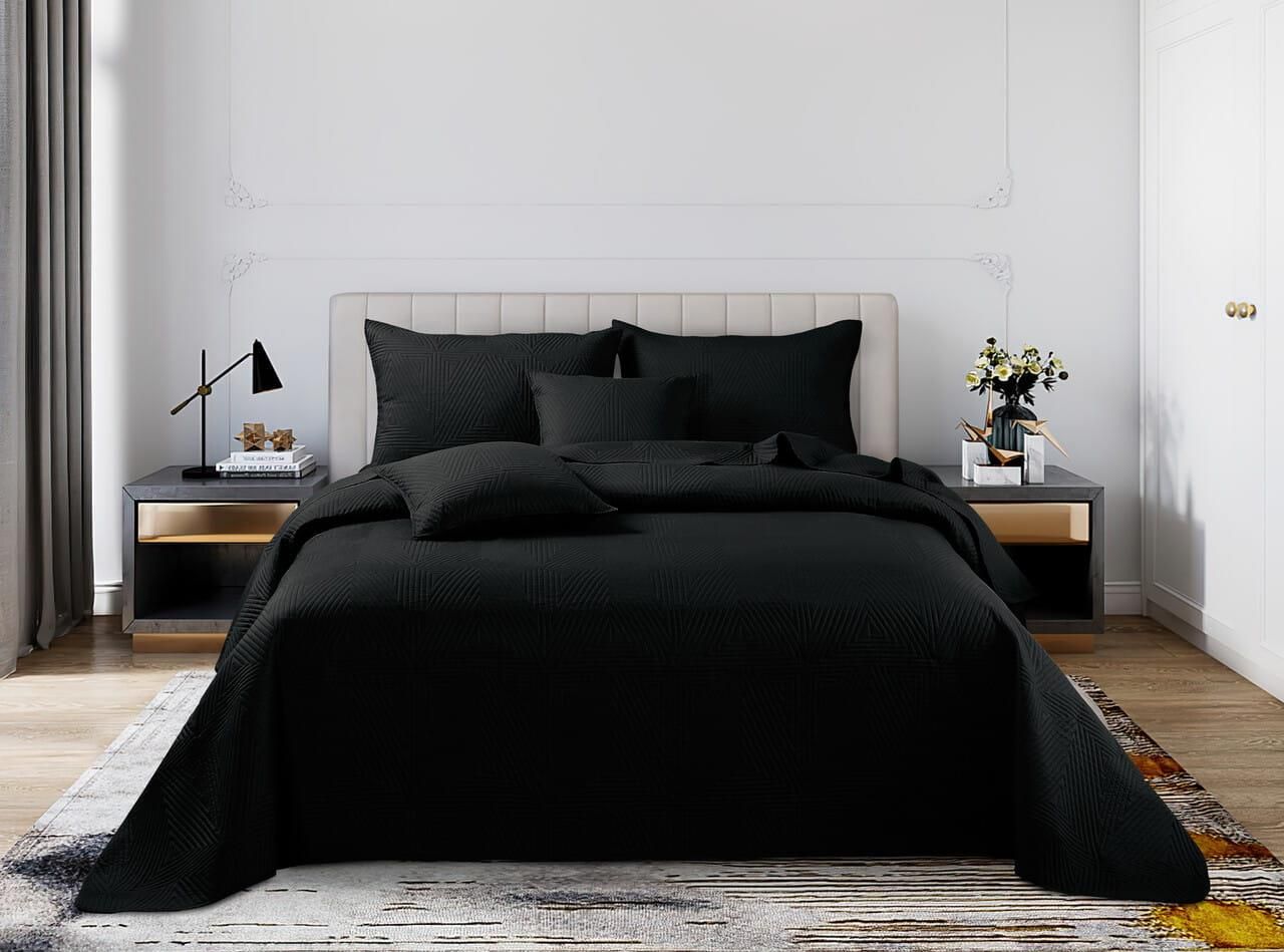 Spod Igły I Nitki Czarna Narzuta Pikowana Na Łóżko 140x200 Trio - Opinie i atrakcyjne ceny na ...