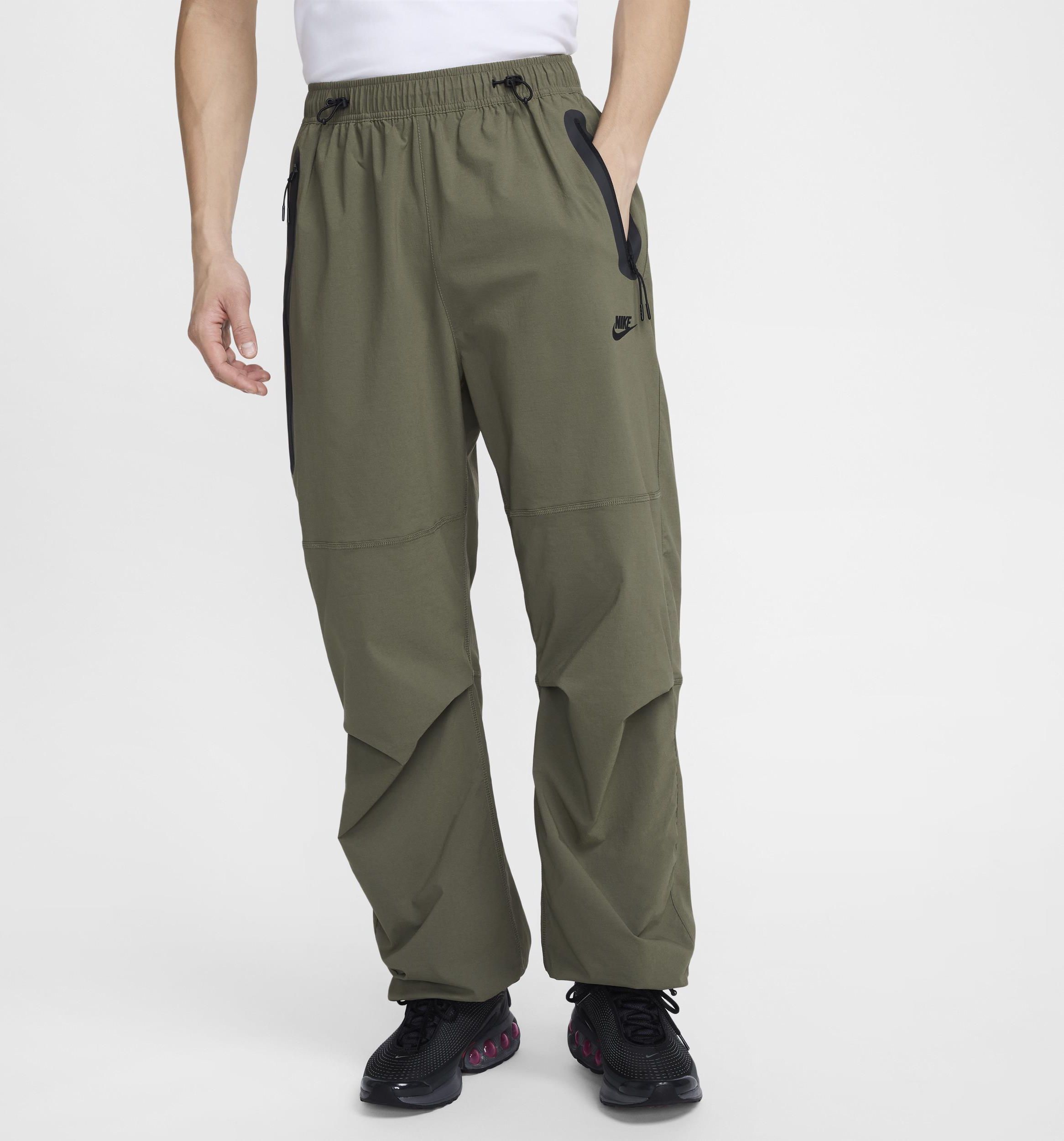 Męskie spodnie oversize z tkaniny Nike Tech - Zieleń - Ceny i opinie ...