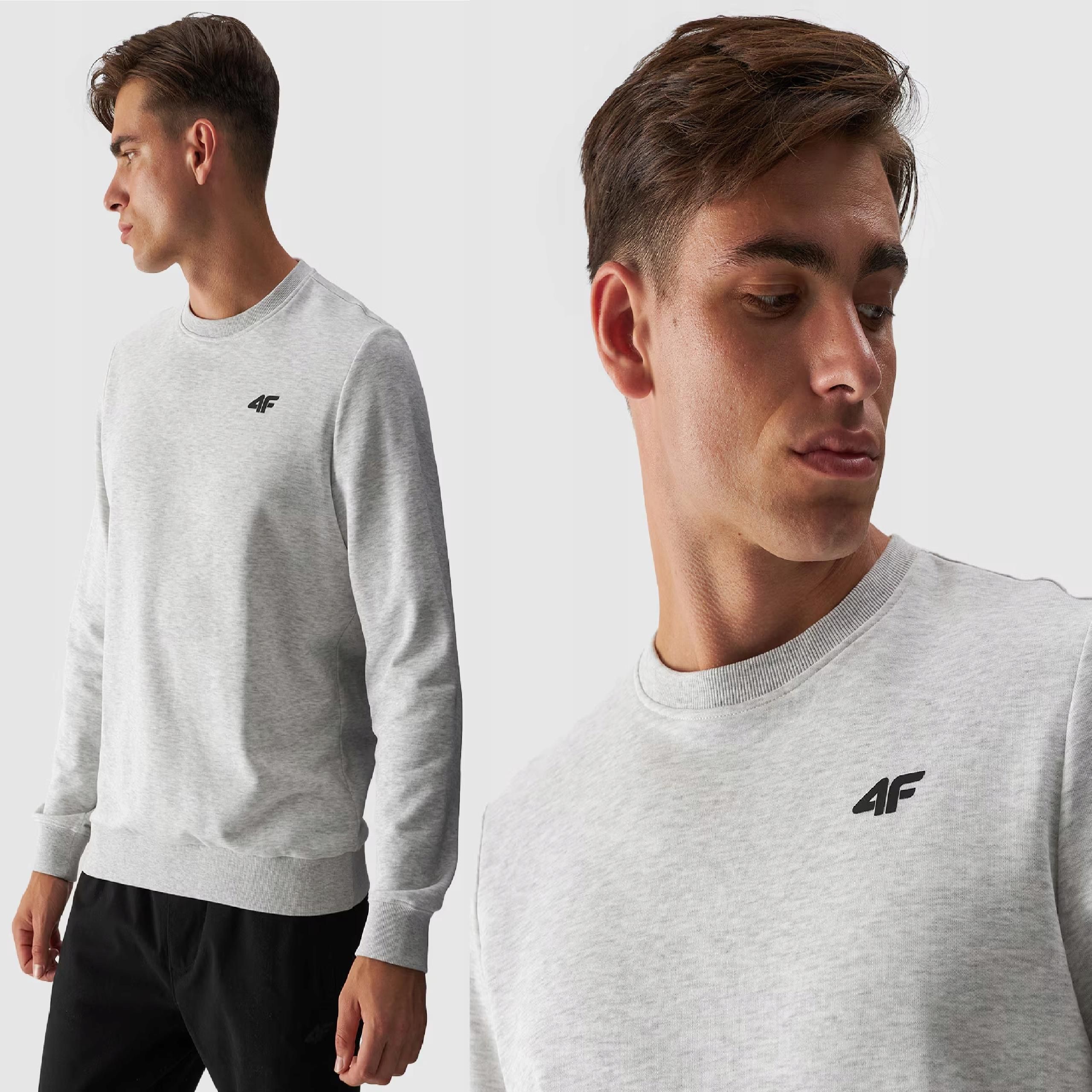 Bluza Dresowa Męska 4F XXL Sportowa Bez Kaptura Nierozpinana TSWSM1465 ...