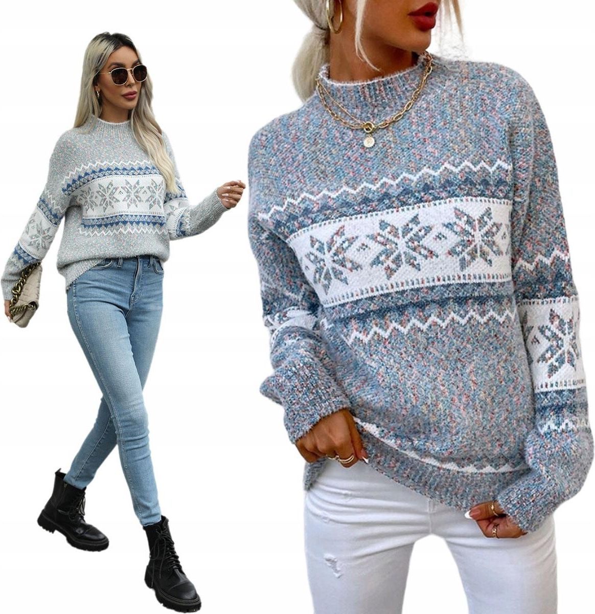 Damski Sweter Sweterek Ciepły Sweterek Świąteczny R. S - Ceny i opinie ...