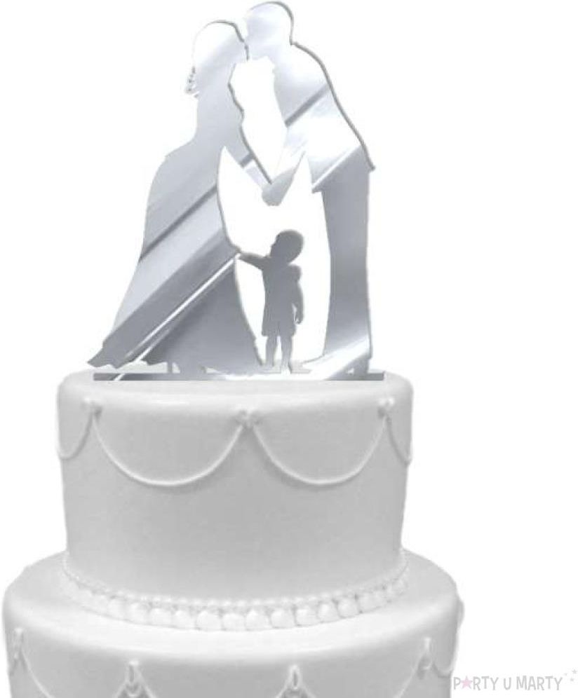 Enter-Tom Topper Z Pleksy Para Młoda Z Synkiem Srebrny Lustrzany 13cm ...