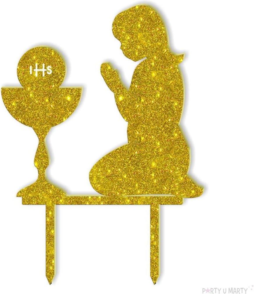 Enter-Tom Topper Z Pleksy Pierwsza Komunia Św. Dziewczynka Złoty Brokat ...