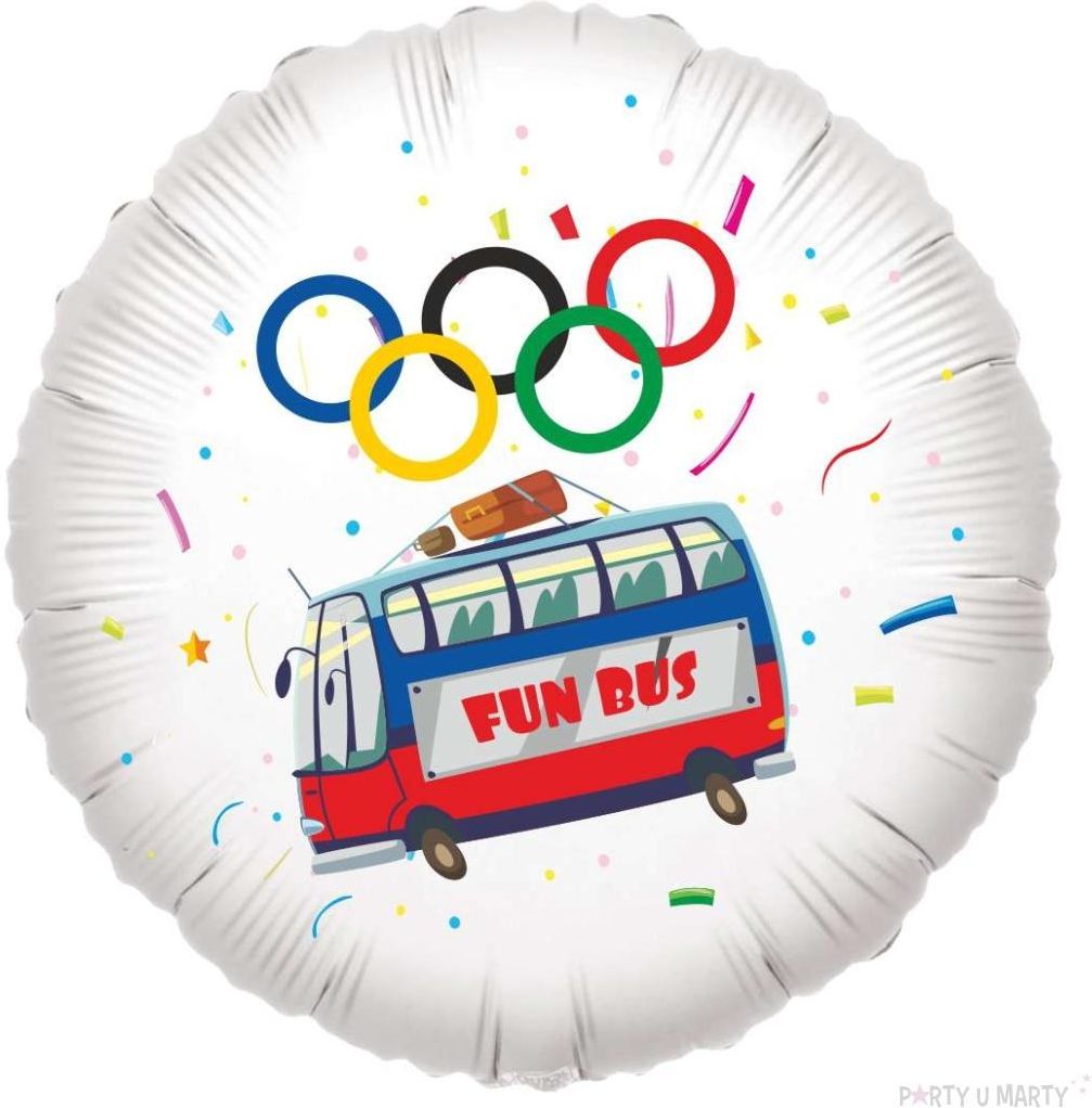 Enter-Tom Balon Foliowy Olimpiada Paryż 2024 Fun Bus Biały 18 Rnd ...