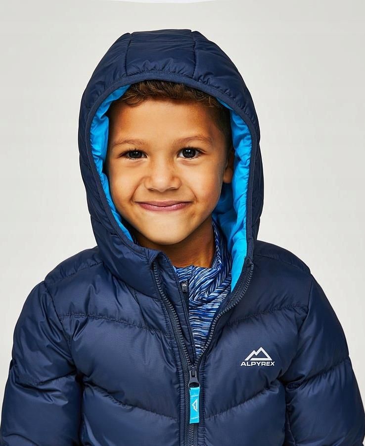 Alpyrex Granatowa Pikowana Kurtka Z Kapturem Logo W5L NZ8__125/135 ...