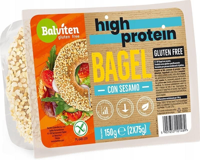 Balviten High Protein Bajgle Z Sezamem 2X75g . Keto Low Carb Gf - Ceny ...