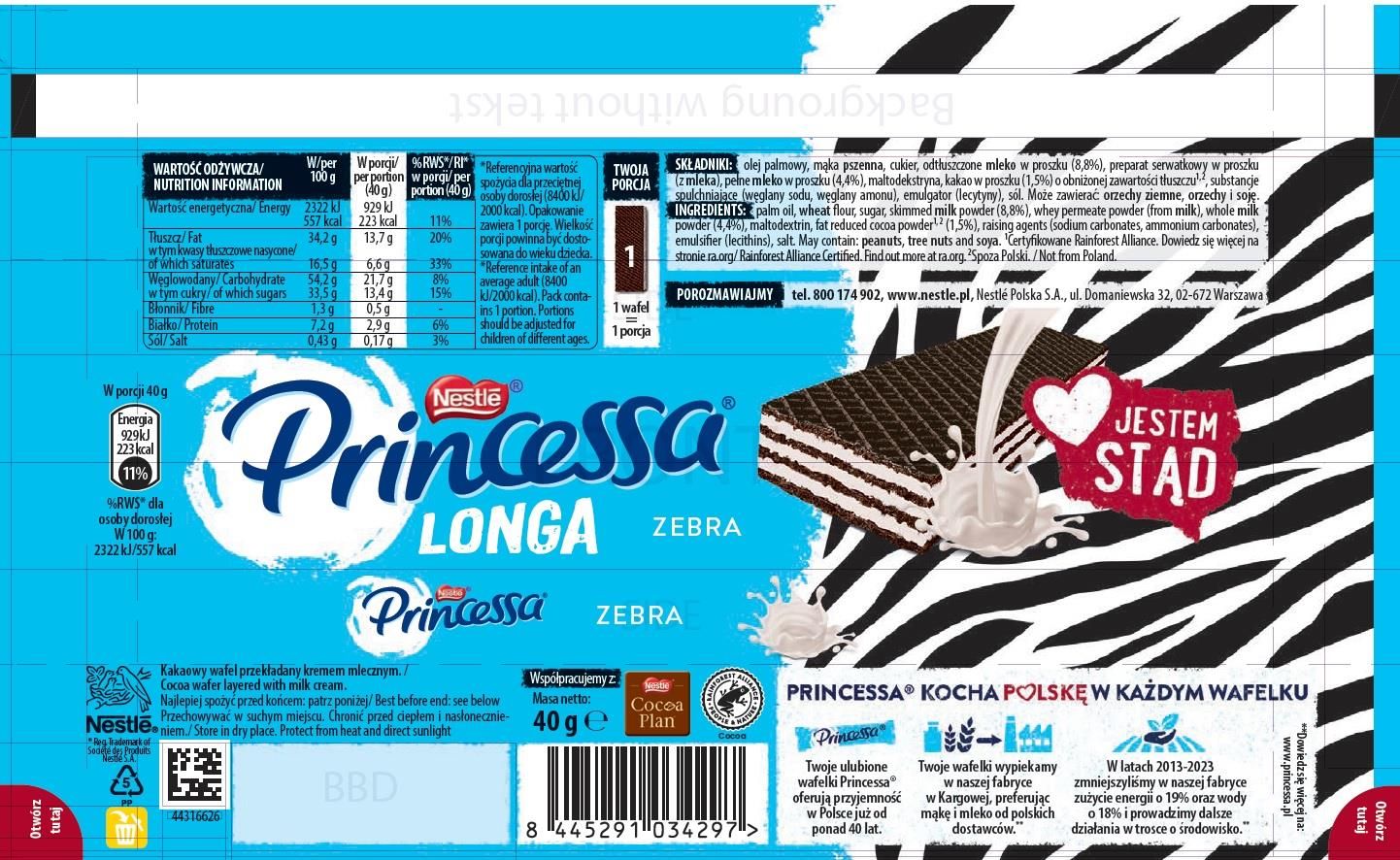Princessa Longa Zebra 40g - Ceny i opinie - Ceneo.pl