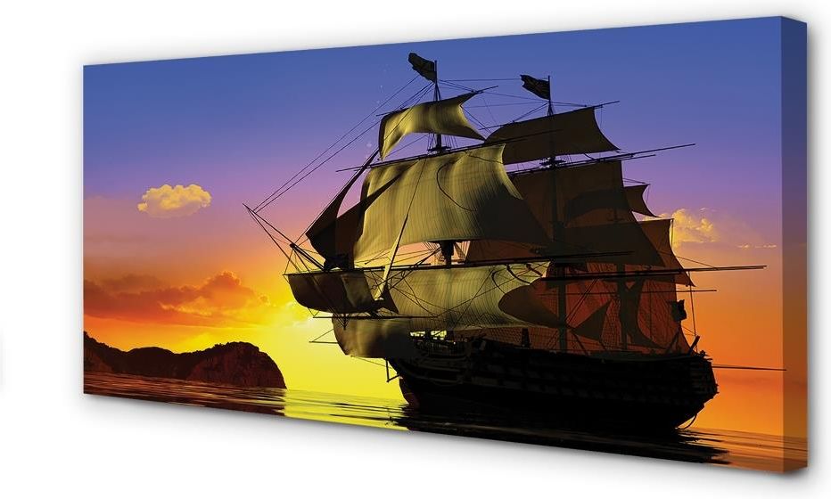 Tulup.Pl Obraz na płótnie Niebo statek morze 100x50 cm (OCH18487080 ...
