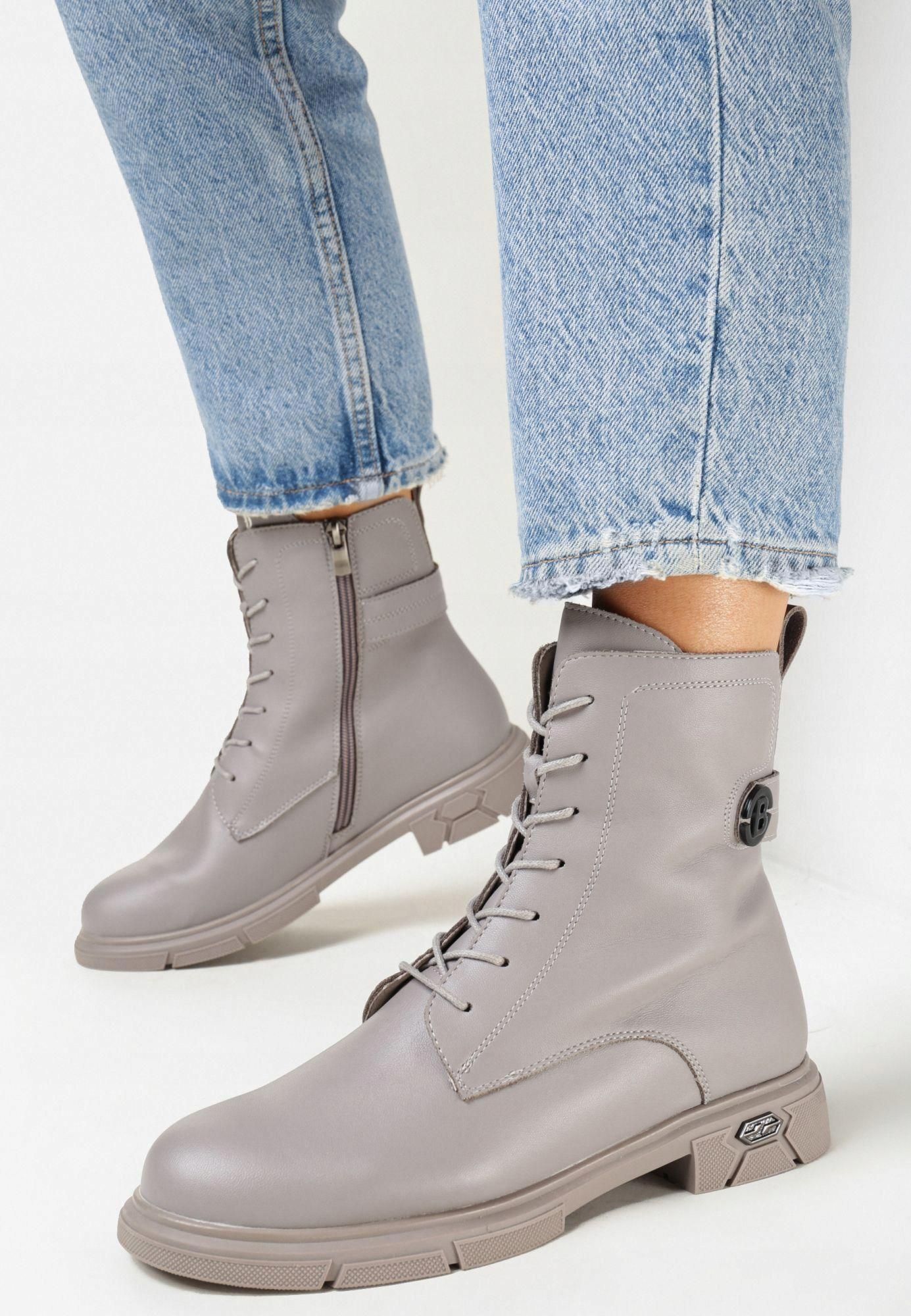 Born2Be Ciemnoszare Botki damskie 39 Ekoskóra - Ceny i opinie - Ceneo.pl