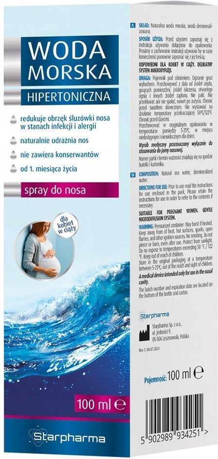 Woda Morska Hipertoniczna Starpharma 100ml - Opinie i ceny na Ceneo.pl