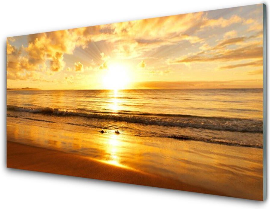 Tulup.Pl Obraz Akrylowy Morze Słońce Krajobraz 100x50 cm 2 zawieszki ...