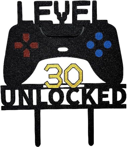 Topper urodzinowy dla gracza LEVEL UNLOCKED! - Personalizacja - Ceny i ...
