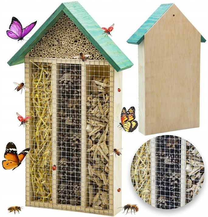 Domek Dla Owadów Drewniany Budka Hotel Dla Pszczół Murarka Motyli XXL ...