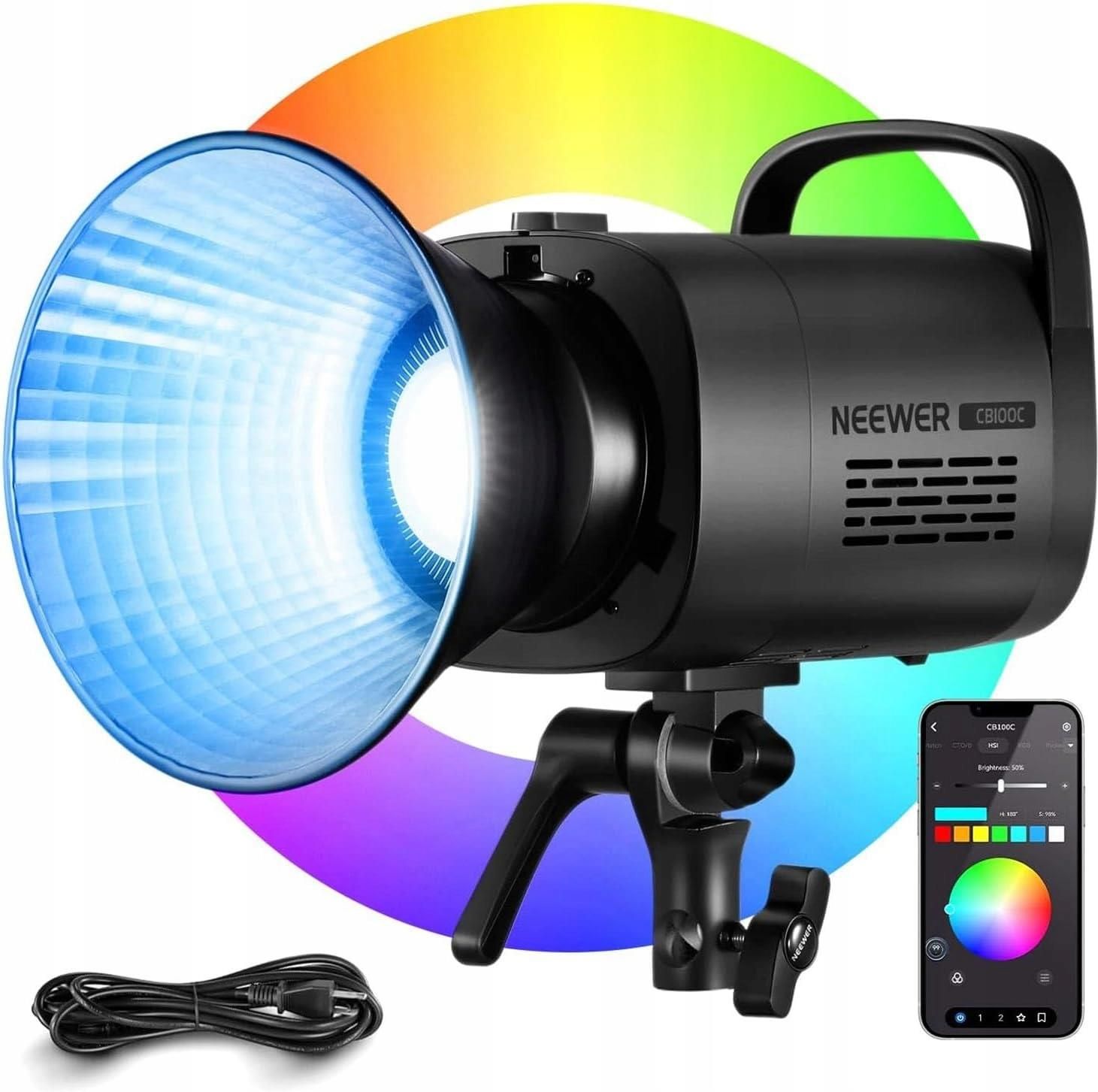 Neewer Lampa Studyjna MS60C 130W Rgb Led Ciągłe Oświetlenie Wyjściowe ...