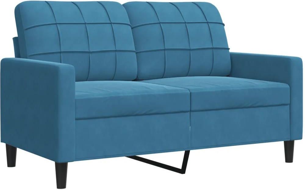 VidaXL Sofa 2 osobowa niebieski 120 cm tapicerowana aksamitem (4007623 ...