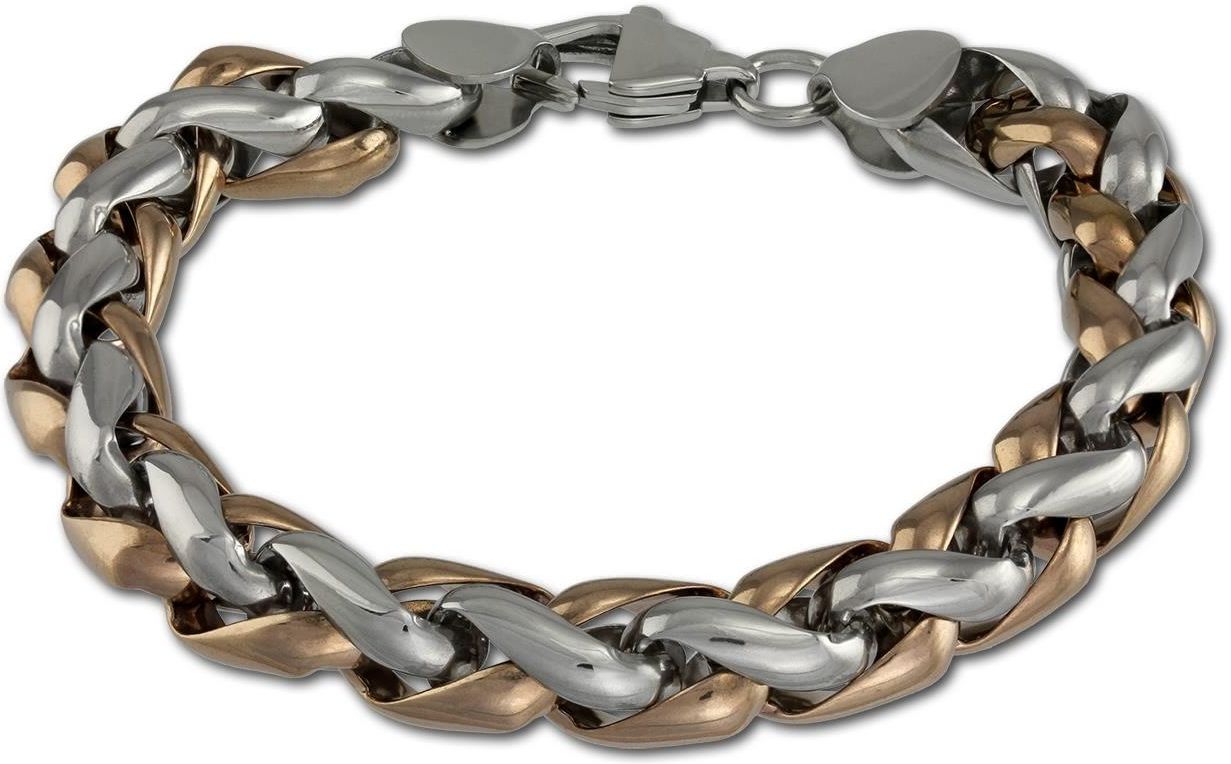 Amello Bransoletka ze stali szlachetnej w oplocie w kolorze różowego ...