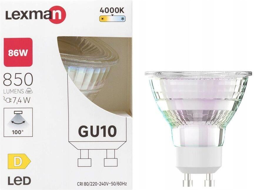Żarówka Led Gu10 7,4 W 850 Lm Neutralna Biel (Lexman) - Opinie i ...