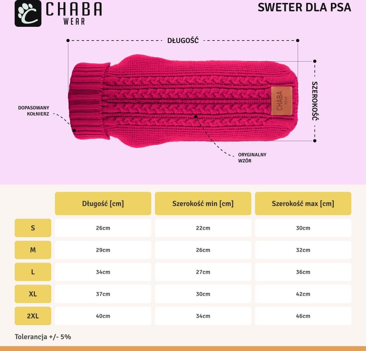 Chaba Sweter Ubranko Dla Małego Psa Ciepły Golf Fuksja S - Ceny i ...