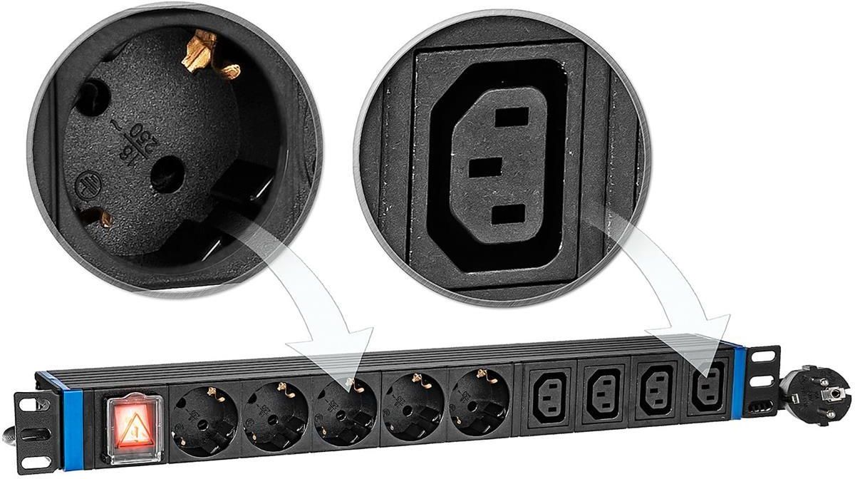 Rack Systems 9GN-S-C13-P - listwa zasilająca 19 z włącznikiem 5 gniazd ...