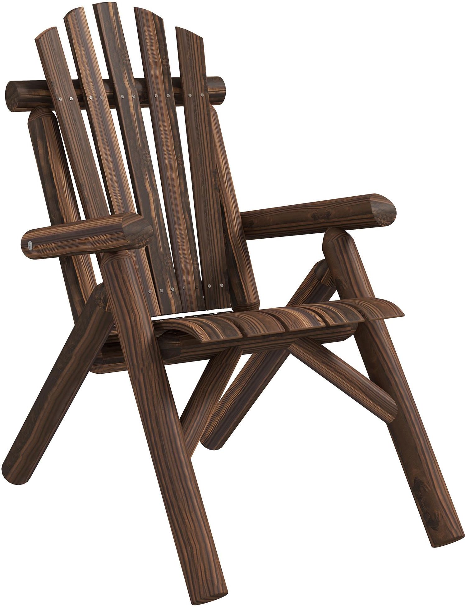 Krzesło ogrodowe Outsunny Krzesło Ogrodowe Adirondack Fotel Ogrodowy Drewniane Wysokie Oparcie Z ...