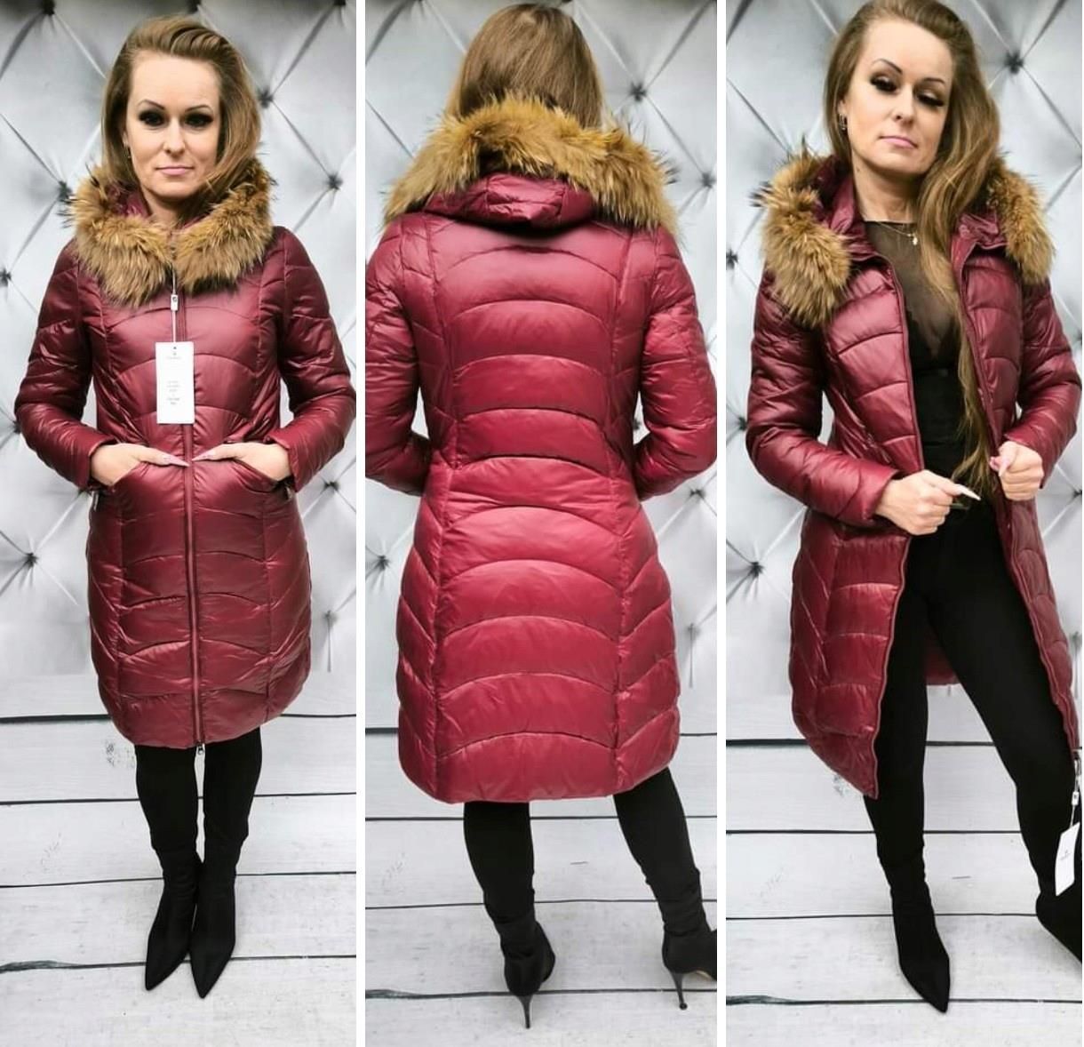 Płaszcz Kurtka, zimowa,zima ciepła, Jenot futro damska Taliowana M/38 ...