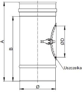 System kominkowy Jeremias rura spalinowa fi 60 z rewizją jednościenna kominowa stal nierdzewna ...