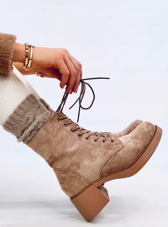 Botki sznurowane na obcasie MAYFIELD KHAKI 38 - Ceny i opinie - Ceneo.pl