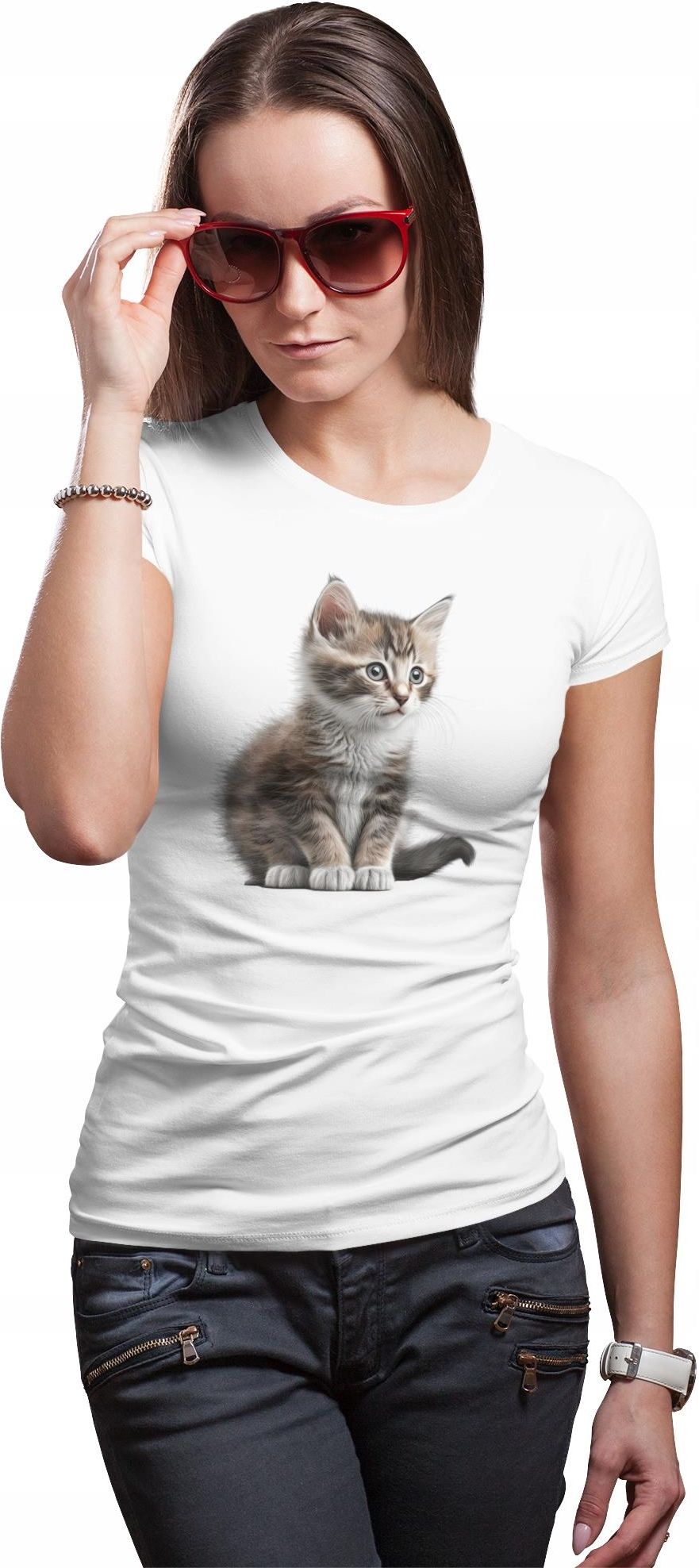 Koszulka Z Kotem Damska Kot Kotek Koteczek - Ceny i opinie - Ceneo.pl