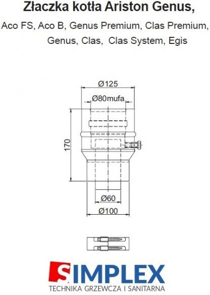 System kominkowy Jeremias adapter Ariston 60/100 złączka do kotła (TWIN1820201080125) - Opinie i ...