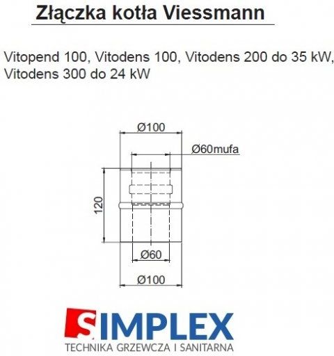 System kominkowy Jeremias adapter Viessmann 60/100 złączka do kotła (TWIN1821101060100) - Opinie ...