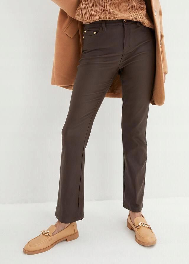 Skórzane Spodnie Dzwony Plus Size 50 Brązowe, Komfort & Styl - Ceny i ...