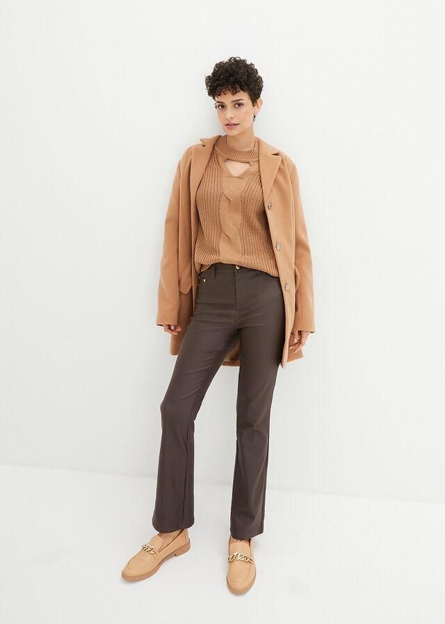 Skórzane Spodnie Dzwony Plus Size 50 Brązowe, Komfort & Styl - Ceny i ...