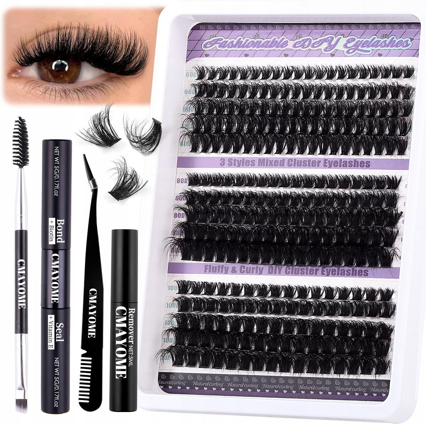 270szt. Zestaw Do Samodzielnego Przedłużania Rzęsy D Curl Rzęsy ...