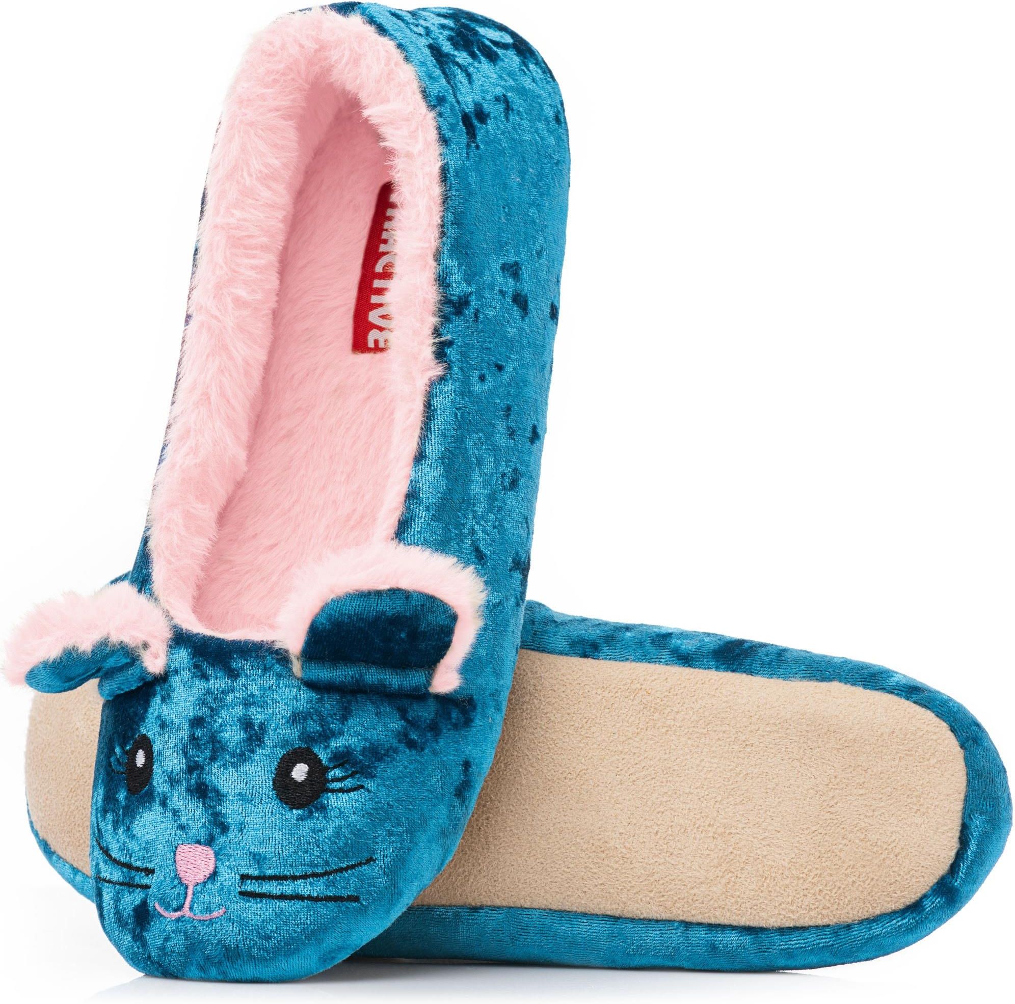 Kapcie damskie balerinki domowe niebieska mieniąca się cholewka roz. 38 ...