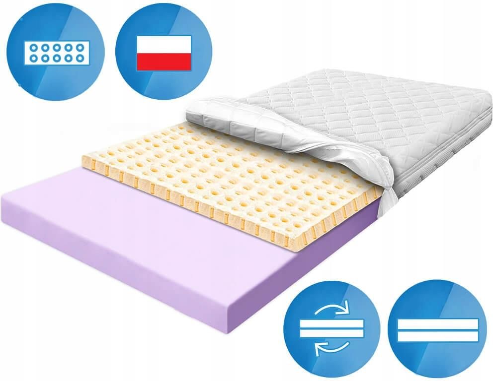 Materac Materace Z Gór Topper 140x170 piankowy lateks oddychający H3 H4 ...