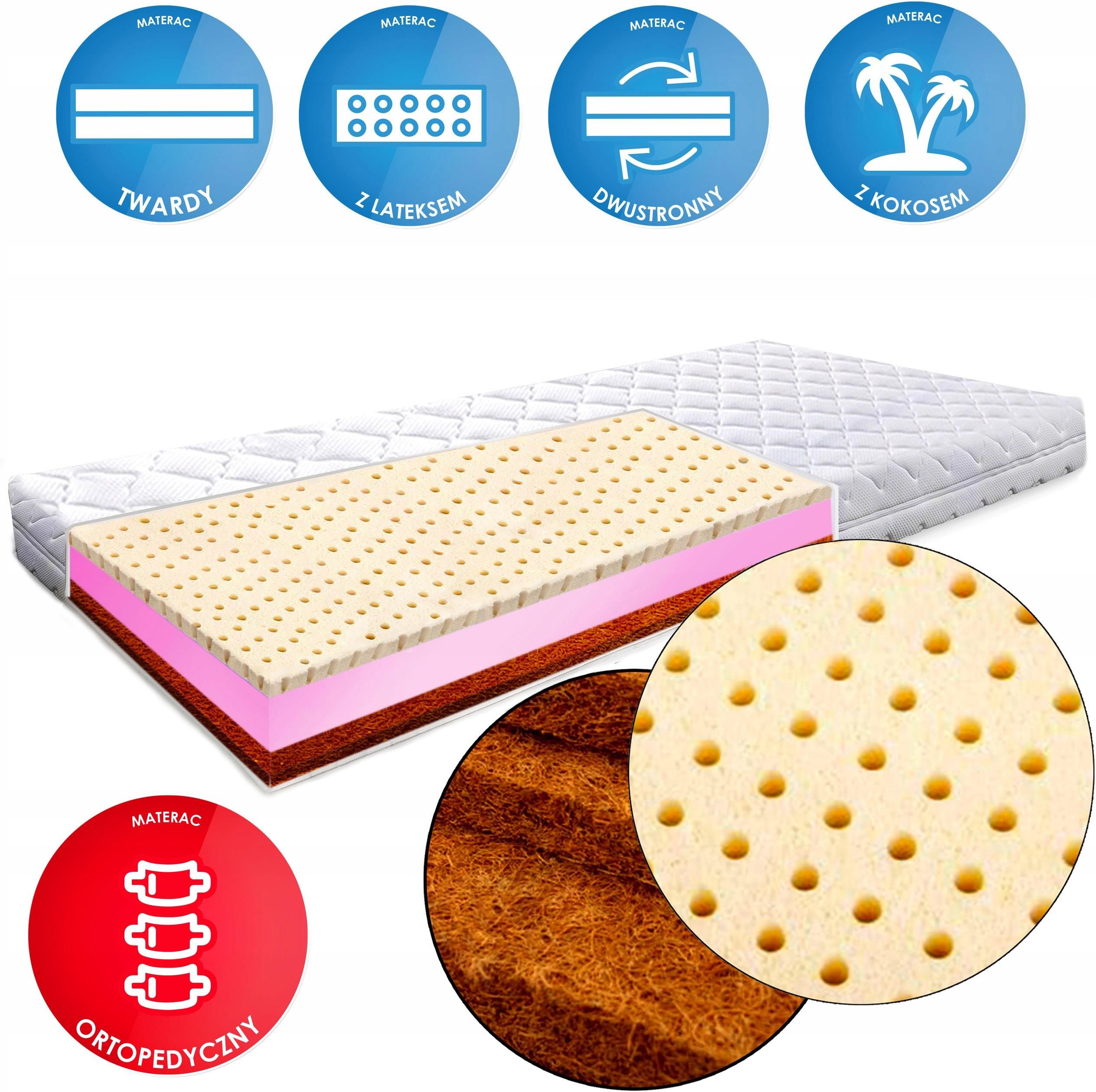 Materac Euromattress 100x200 Materac Ortopedyczny Lateks Kokos 14CM ...