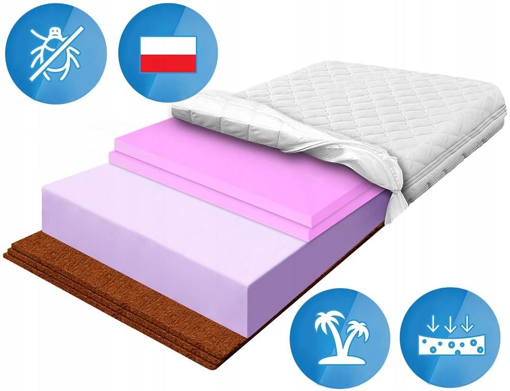 Materac Materace Z Gór Materac 80x200 kokos antybakteryjny Hr Hq pianka ...