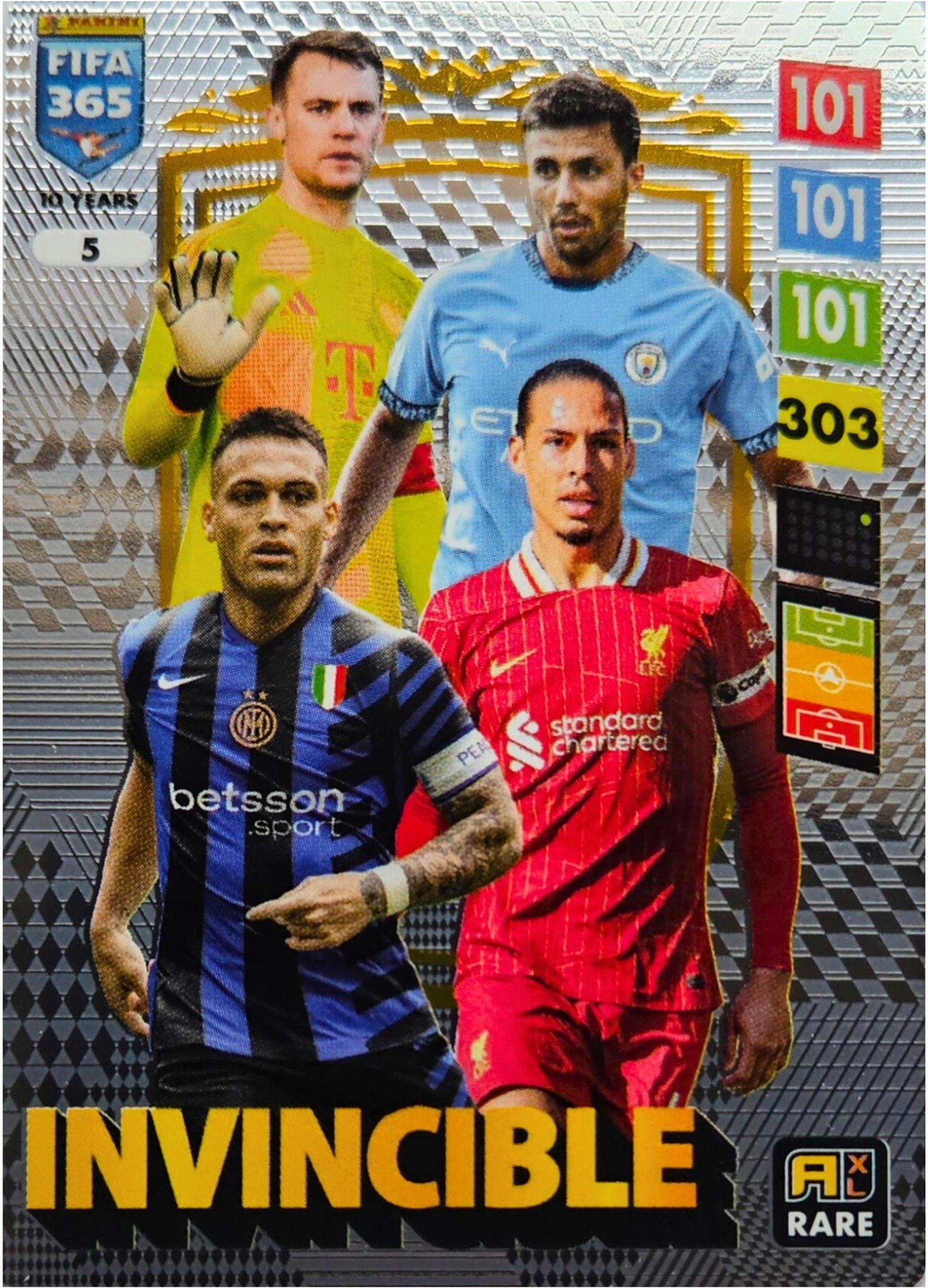 Karta Invincible Rare 5 Fifa 365 2025 Panini Neuer Dias Lautaro Virgil ...