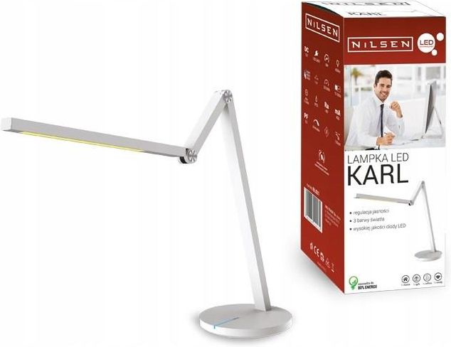 Lampa Lampka led na biurko Lampa ściemnialna biurkowa do czytania biała Nilsen - Opinie i ...