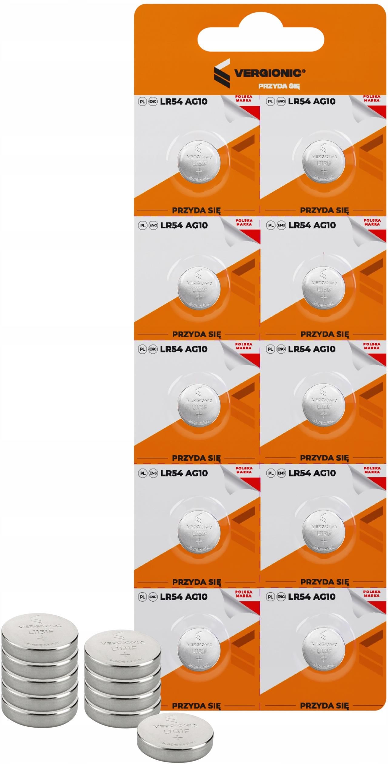 Blister baterii LR54 AG10 alkaliczne 10 szt. VERGIONIC - Ceny i opinie ...