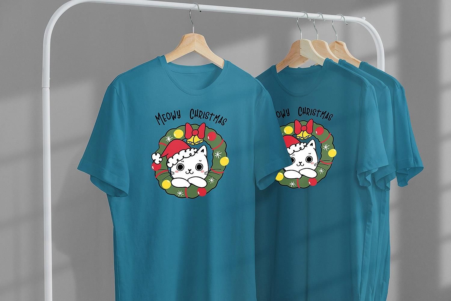 Koszulka Męska T-shirt Świąteczna M Kot W Czapce Mikołaja Jakość - Ceny ...