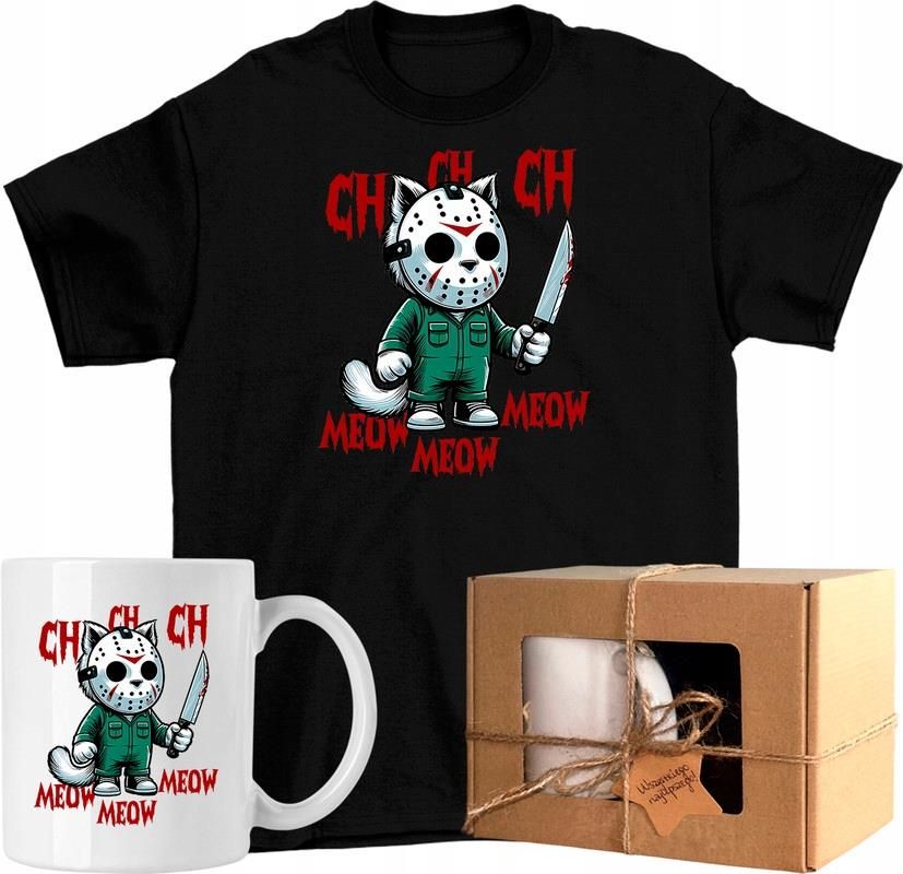 Zestaw Koszulka Kubek kot horror piątek 13 jason voorhees 9 Gotowy ...