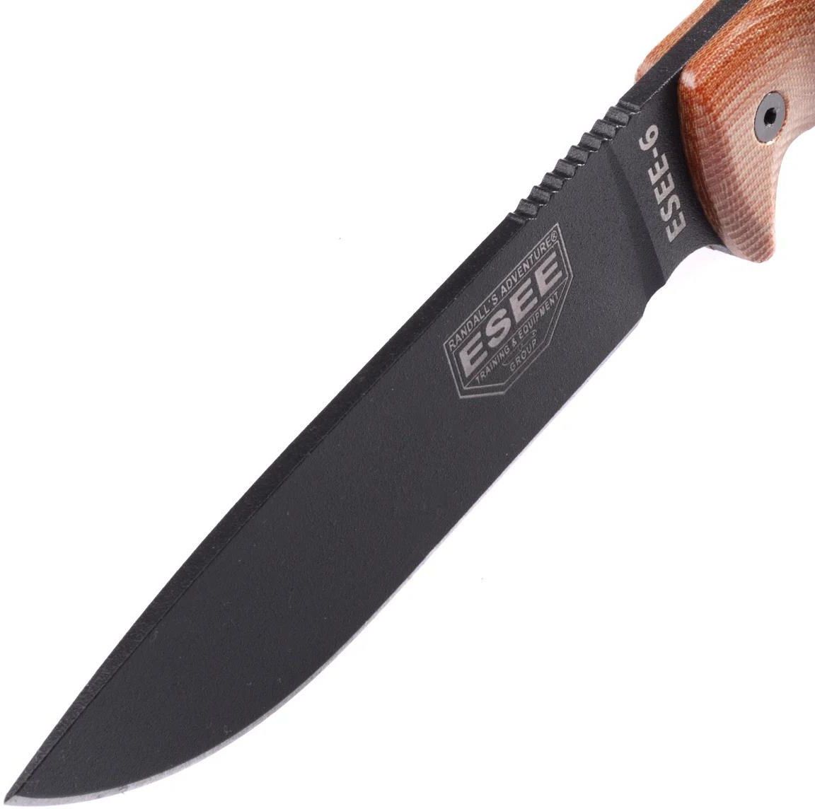Esee Model 6 Black Blade 3D Natural Canvas Micarta Survival Knife 6Pb ...