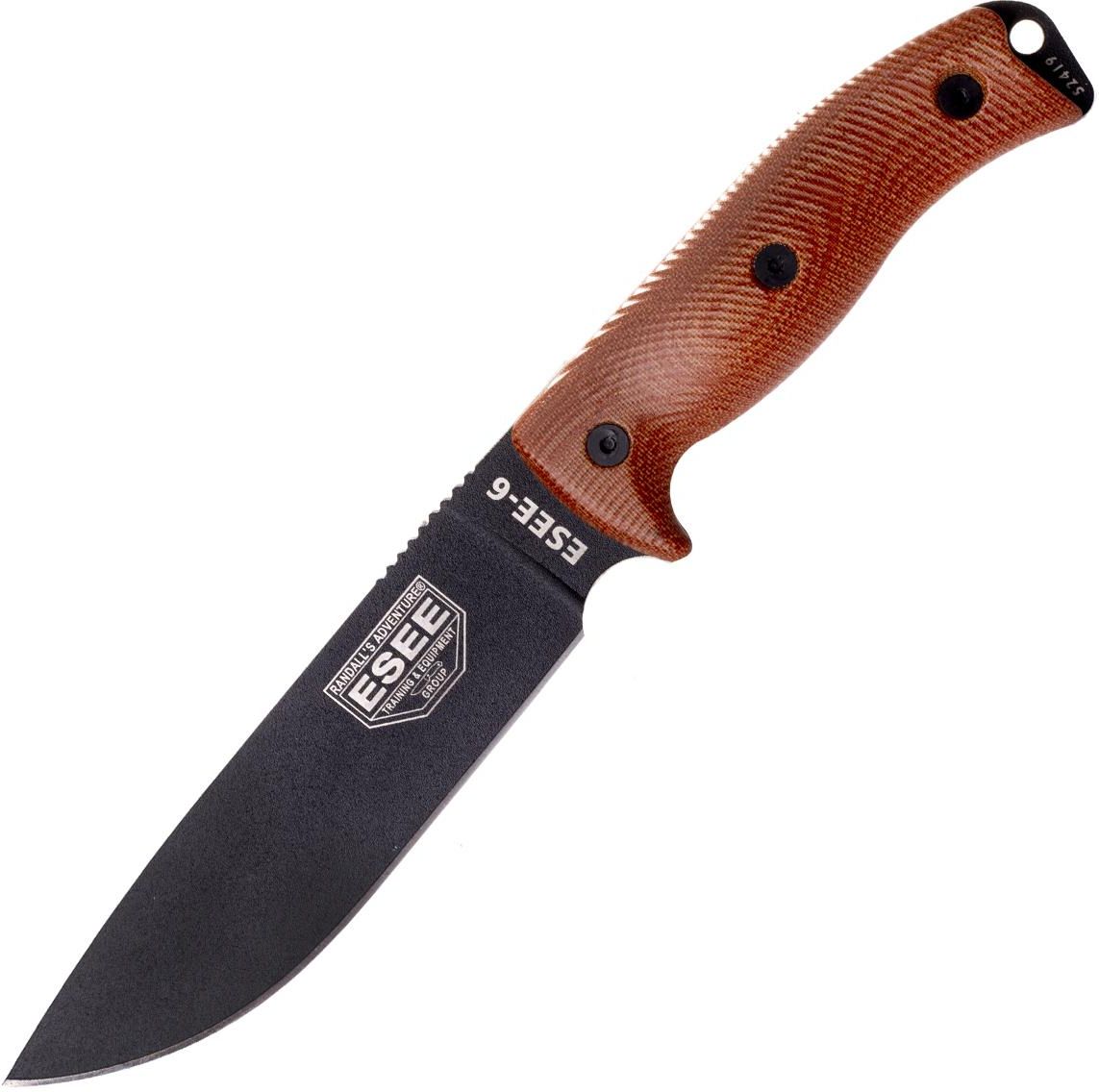 Esee Model 6 Black Blade 3D Natural Canvas Micarta Survival Knife 6Pb ...