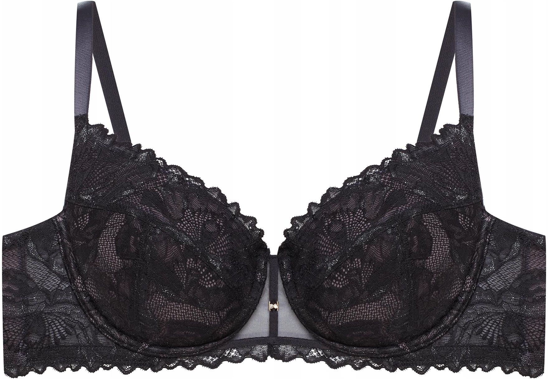 Biustonosz usztywniany damski stanik koronkowy brokatowy Esotiq Idylla ...