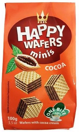 Flis Happy Wafers Minis Wafle Czekoladowe 100g - Ceny i opinie - Ceneo.pl