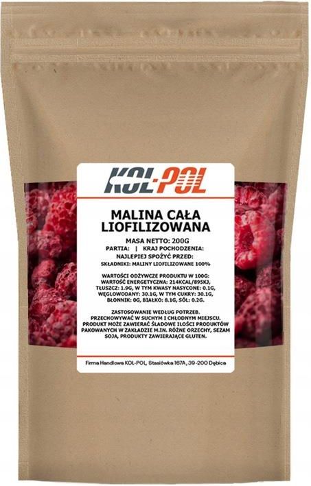 Kol Pol Maliny Liofilizowane 200g Całe Owoce Malina Jakość - Ceny i opinie - Ceneo.pl